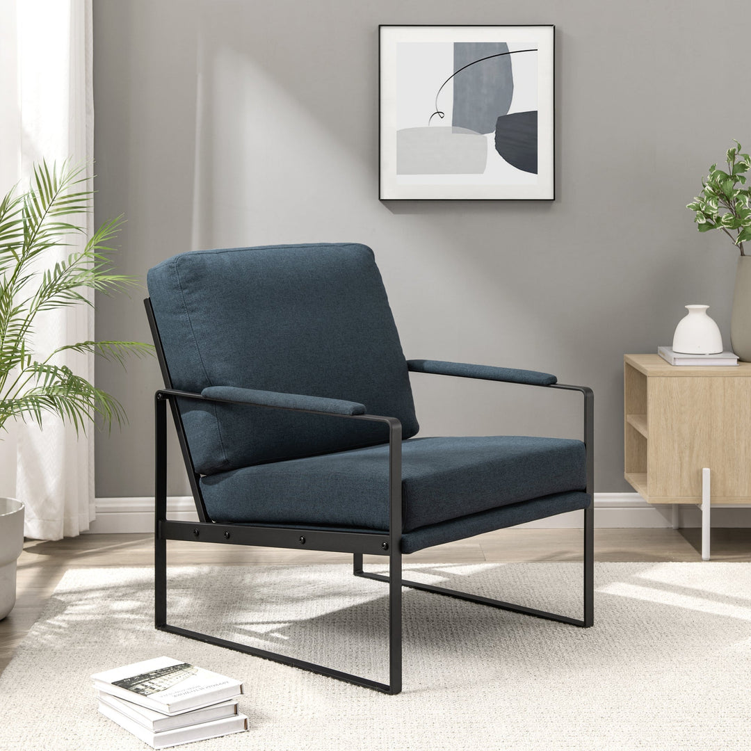 Metal frame upholstered chair store